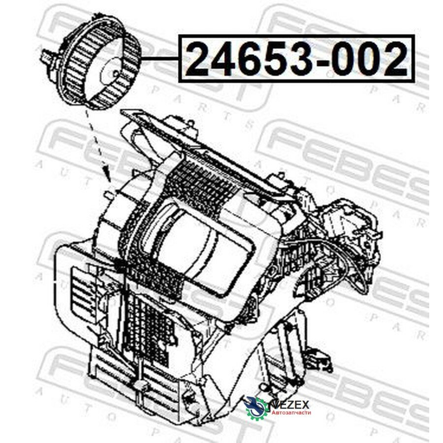 FEBEST 24653002 вентилятор отопителя! без АС\ Renault Duster/Logan/Sandero 1.4/1.6/1.5dCi 04>