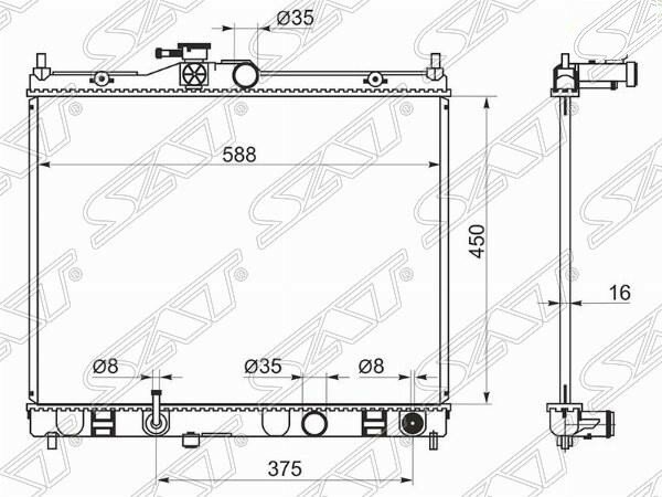 Радиатор SAT NS00200 Mitsubishi Delica D:3 11-19 / Nissan NV200 09-