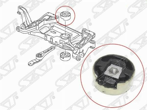 Сайлентблок SAT ST-1K0199868Q подрамника Audi A3 03-13, Q3 11-19