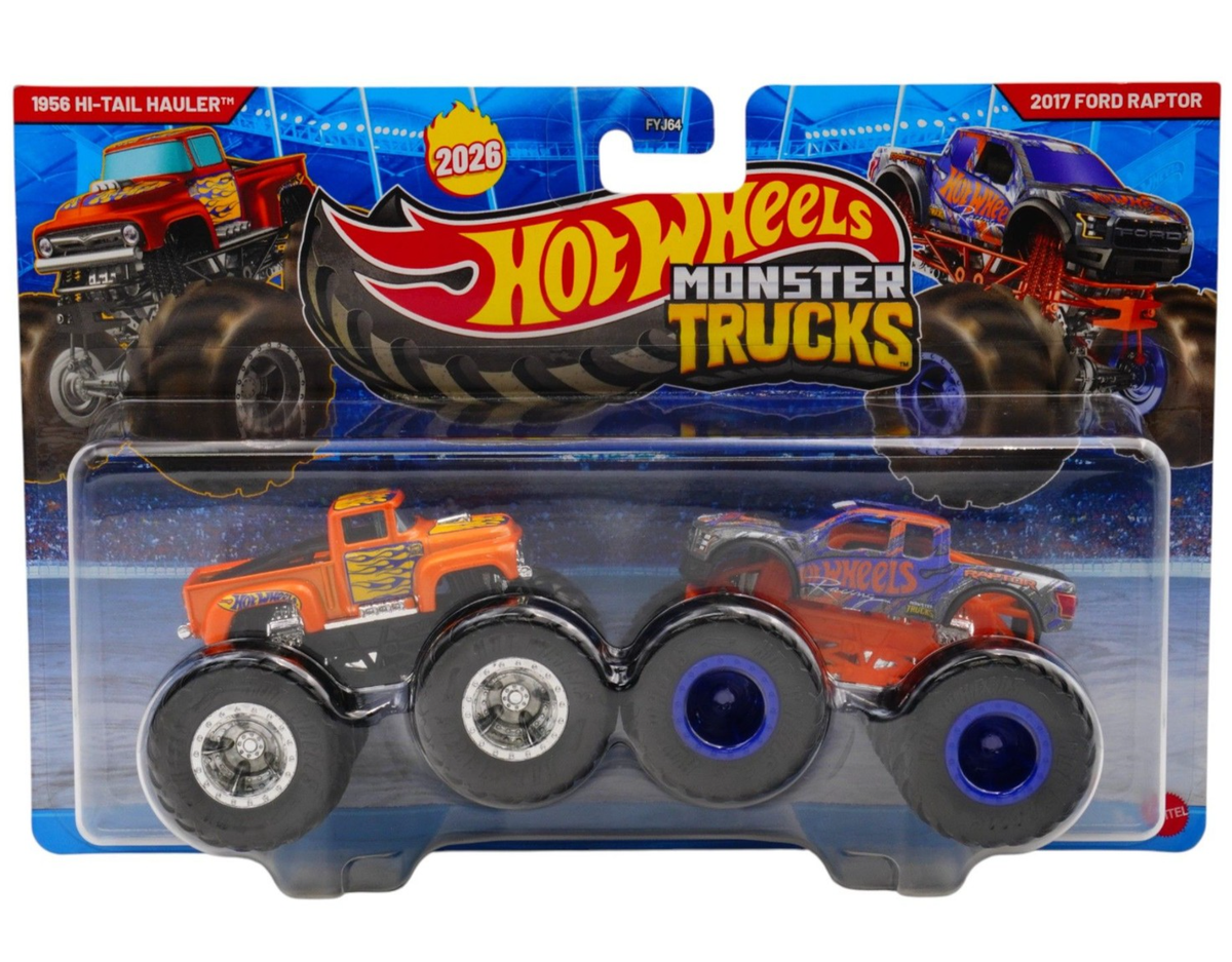 Машинка Hot Wheels 1956 Hi-Tail Hauler VS 2017 Ford Raptor 1:64 FYJ64_JLV84, для мальчиков