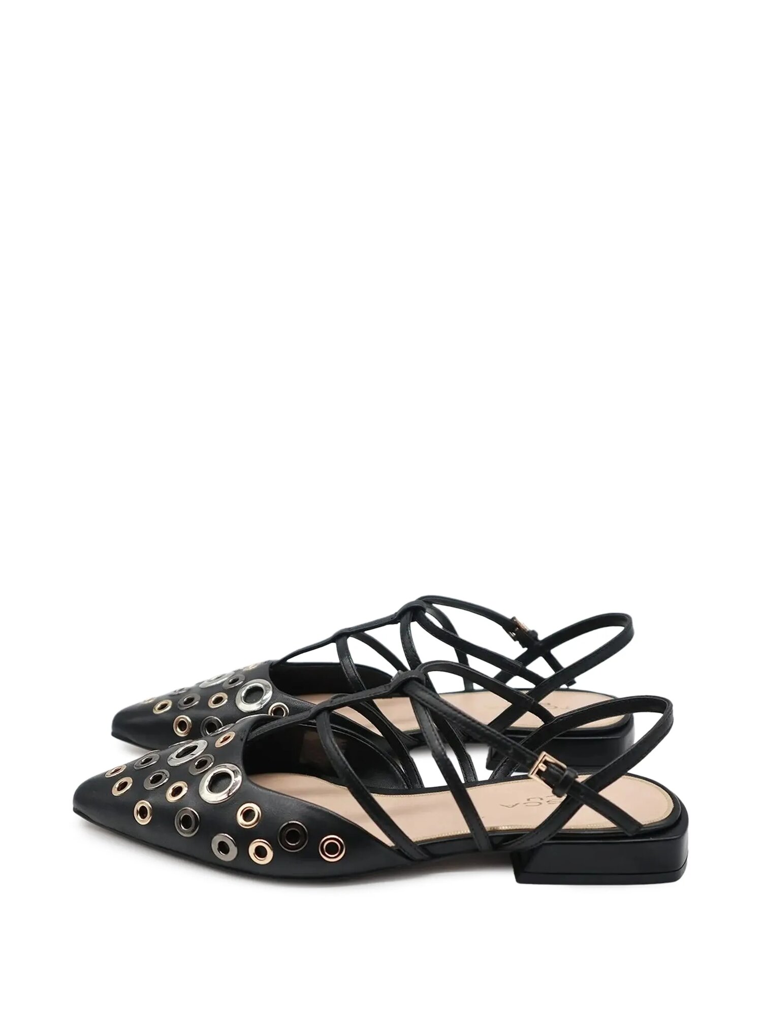 Туфли Eyelet strappy flat pumps 