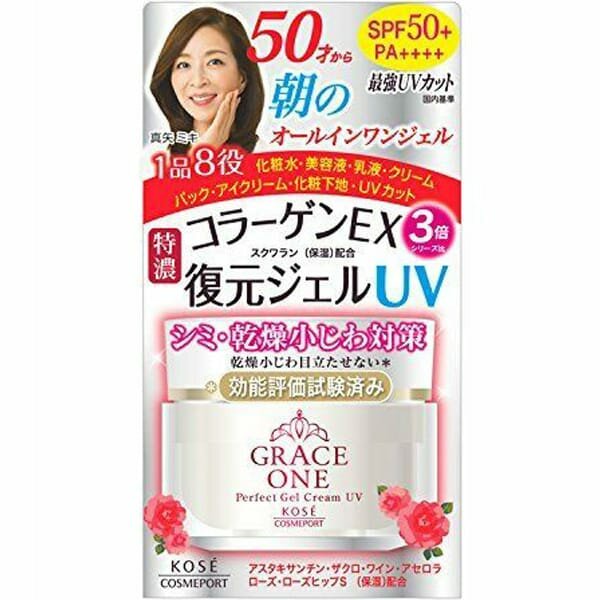 Антивозрастной крем-гель 9 в одном с UV-защитой KOSE Grace One Perfect Gel Cream UV SPF50+ PA++++ , 100 гр