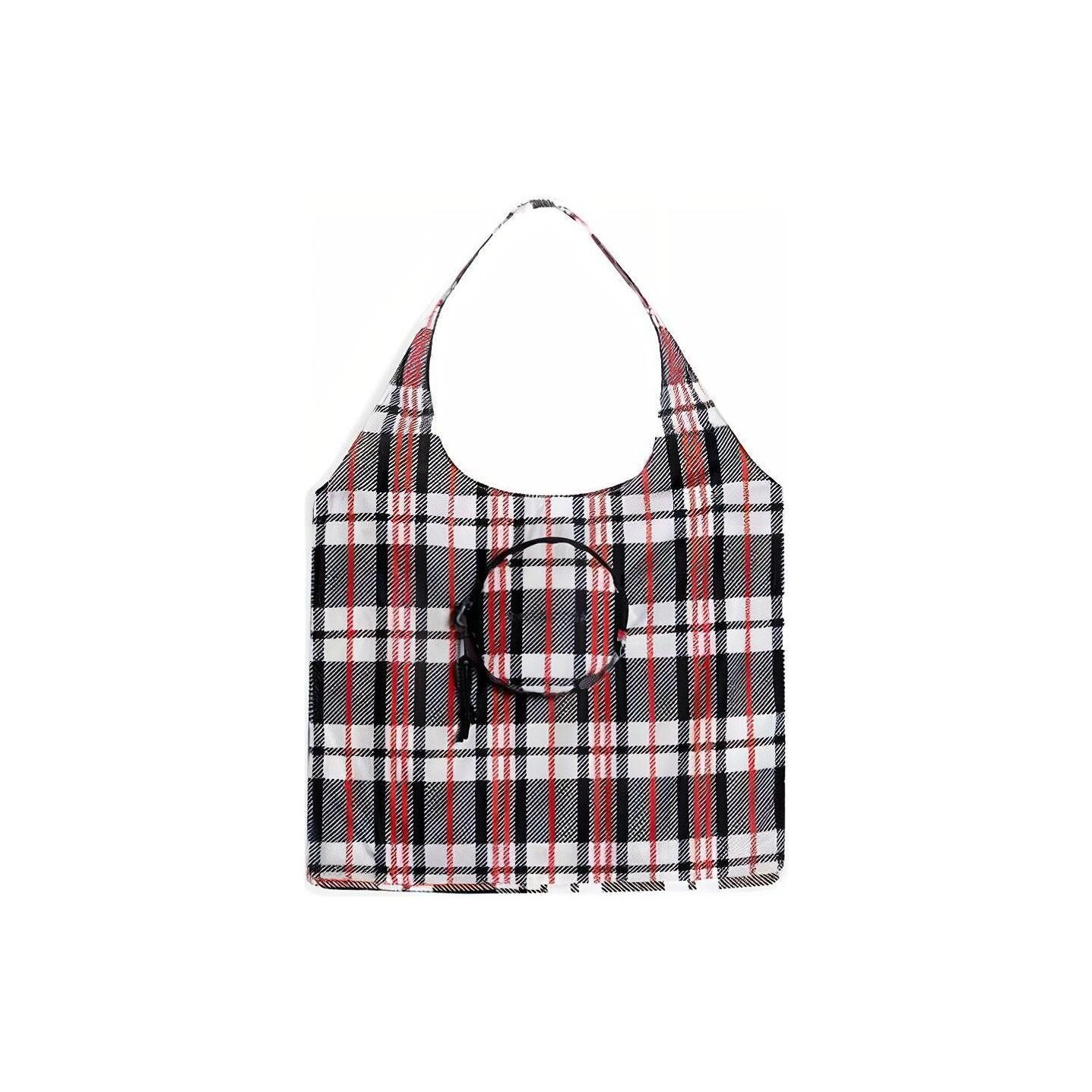 Сумка BALENCIAGA, фактура плетеная, черный/красный/белый — фото 1