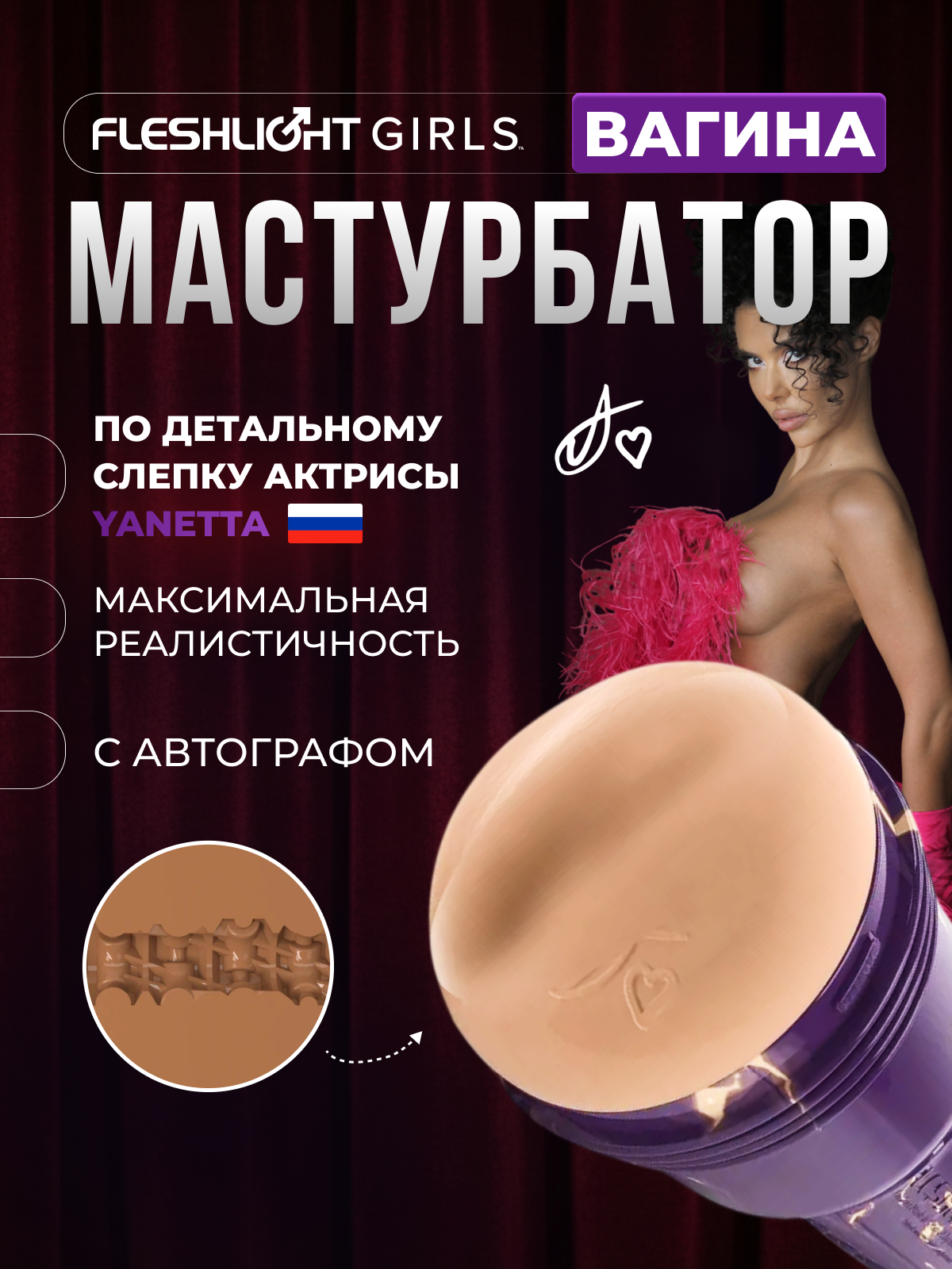 Мастурбатор Fleshlight Pro Yanetta Lady - вагина, SuperSkin, реалистичный