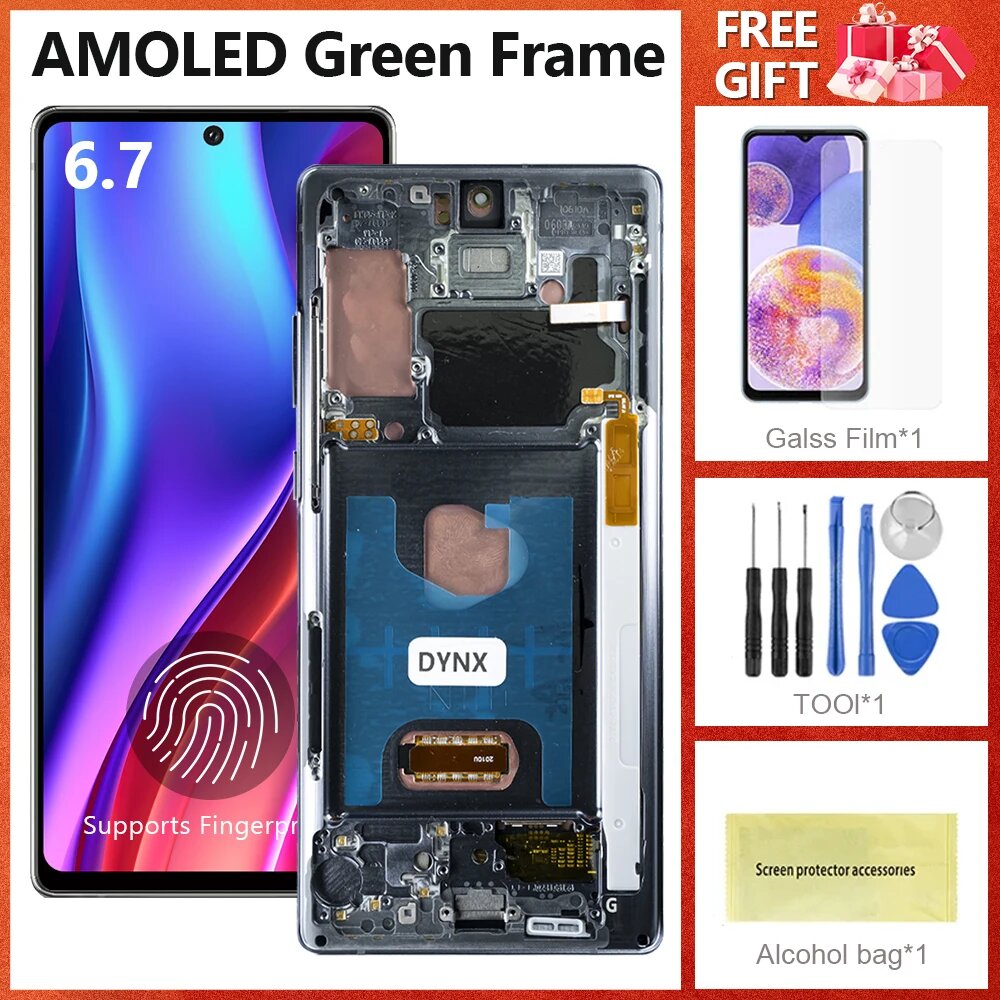 6,7-дюймовый экран для Samsung Galaxy Note 20 N980F N980F/DS, ЖК-дисплей, цифровой сенсорный экран для Samsung Galaxy Note 20, экран в сборе