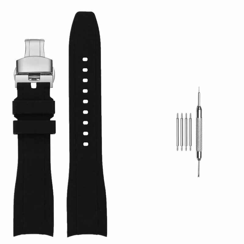 Резиновый ремешок для часов с изогнутым концом 20 мм 22 мм для Casio Swordfish Duro MDV106-1A MDV-106/107-1A, браслет, водонепроницаемый силиконовый спортивный ремешок
