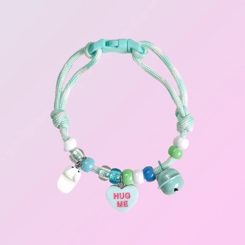 Мик Кэт Ошейник из хлопка с колокольчиком для кошки M, heart