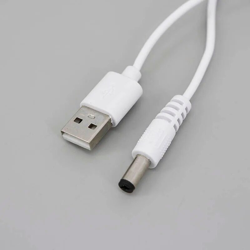 1 м белый DC 5 В USB-порт «папа» — «папа» постоянного тока 5,5 мм x 2,1 мм Удлинительный кабель питания для зарядки Разъем USB 2,0 DC5V