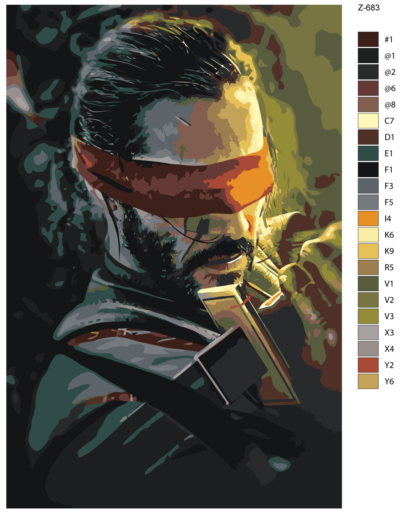 Картина по номерам Z683 "Кенши Такаxаши- Мортал Комбат(Mortal Combat) 70x110