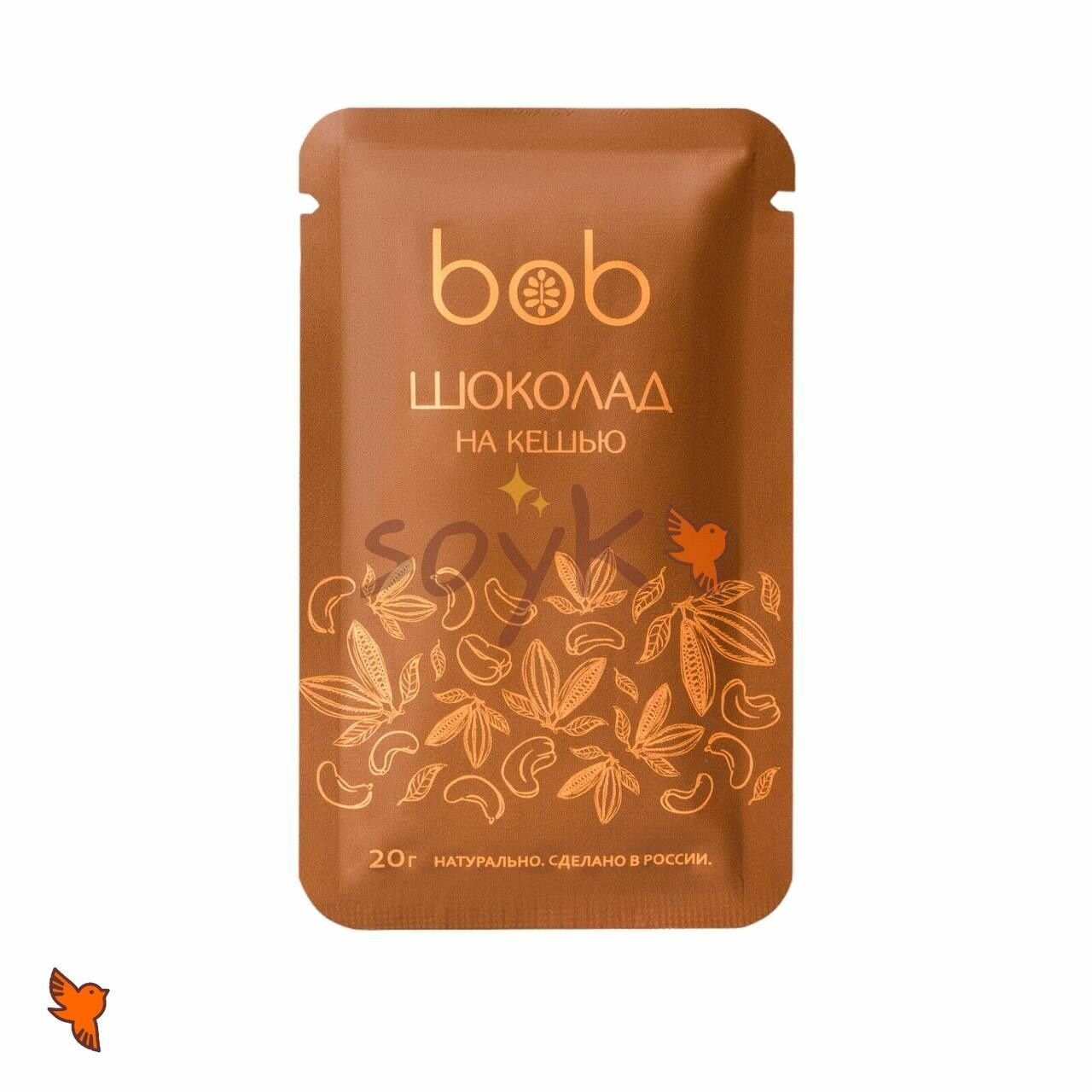 Шоколад молочный на кешью Bob, 20г