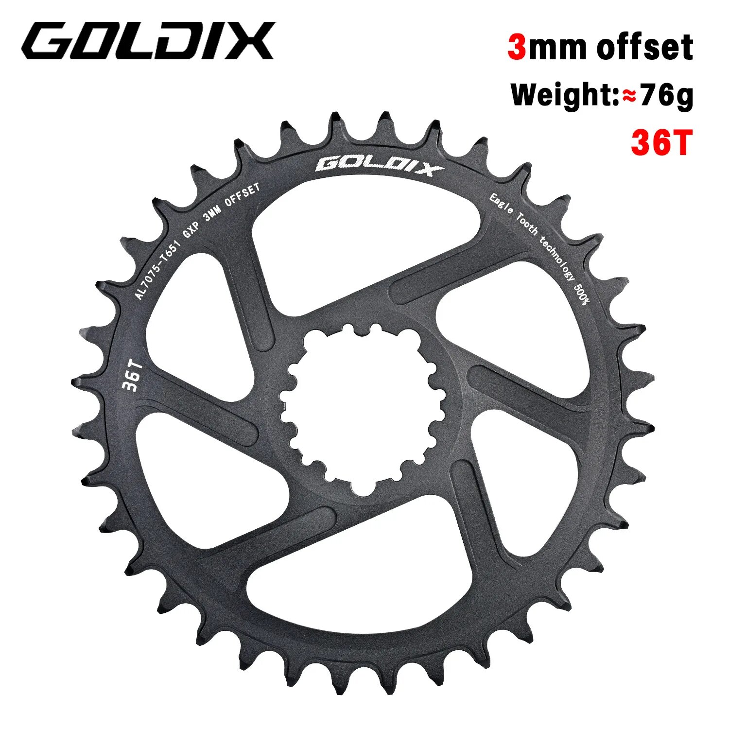 Звездочка SRAM Direct Mount алюминиевая 34T-40T 3mm offset 36T