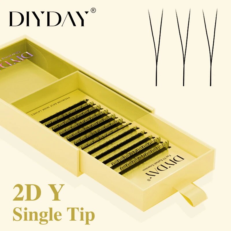DIYDAY Накладные ресницы YY Shape 2D C, 0.07mm, 8-12Mix