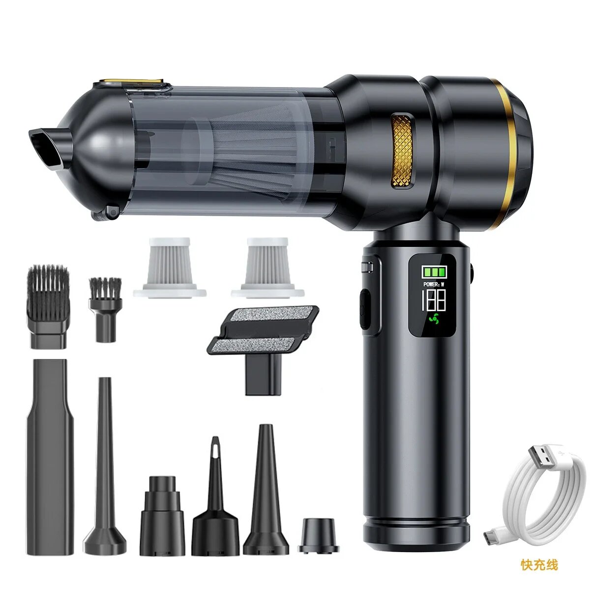Беспроводной пылесос для авто и дома, Black 2 HEPA