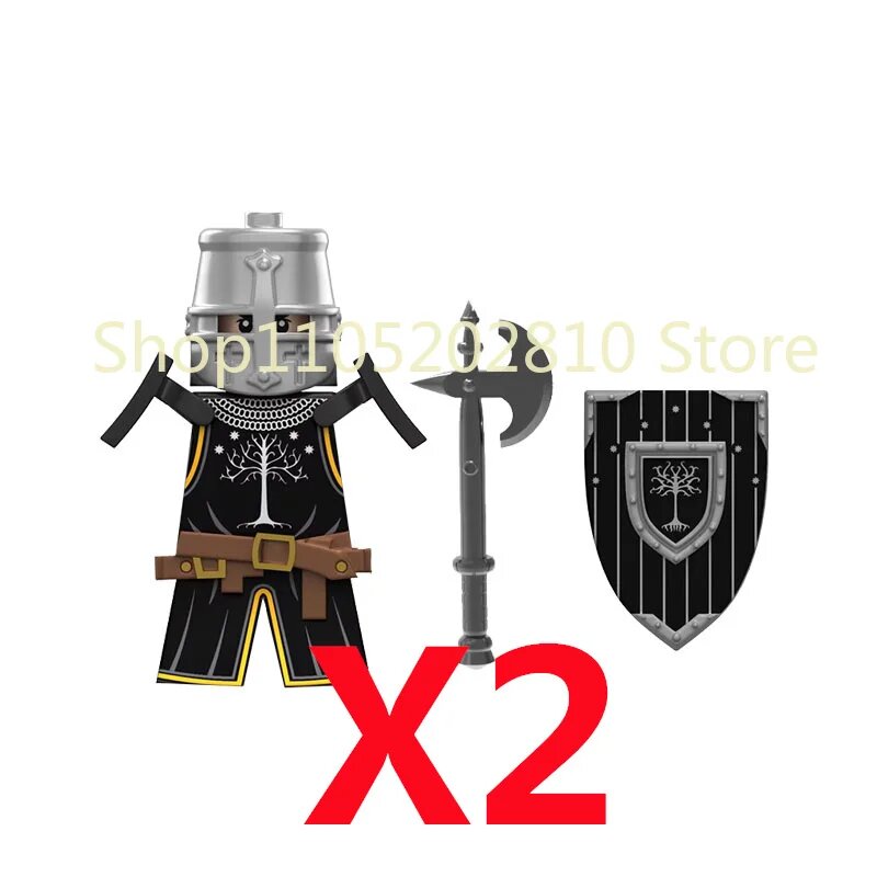 Конструктор средневековых воинов Черный, T3632-2PCS