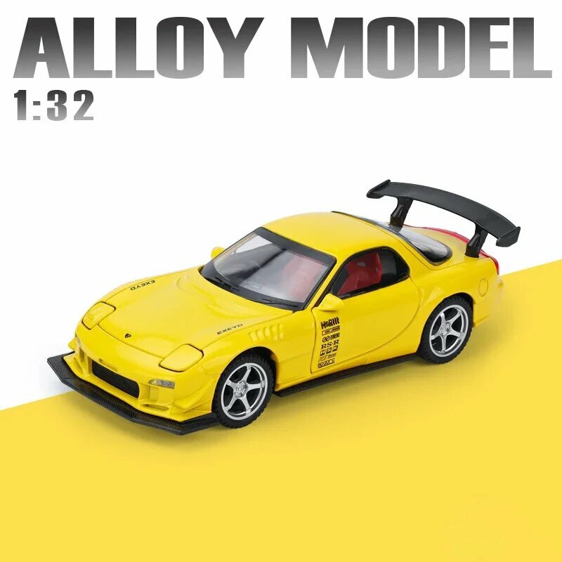 Модель автомобиля Mazda RX7 FD3S JDM 1:32, Желтый