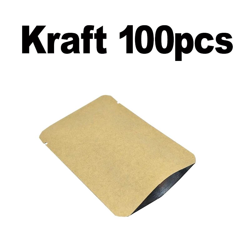 Открытые пакеты из крафтовой бумаги 8x12cm, Kraft 100pcs