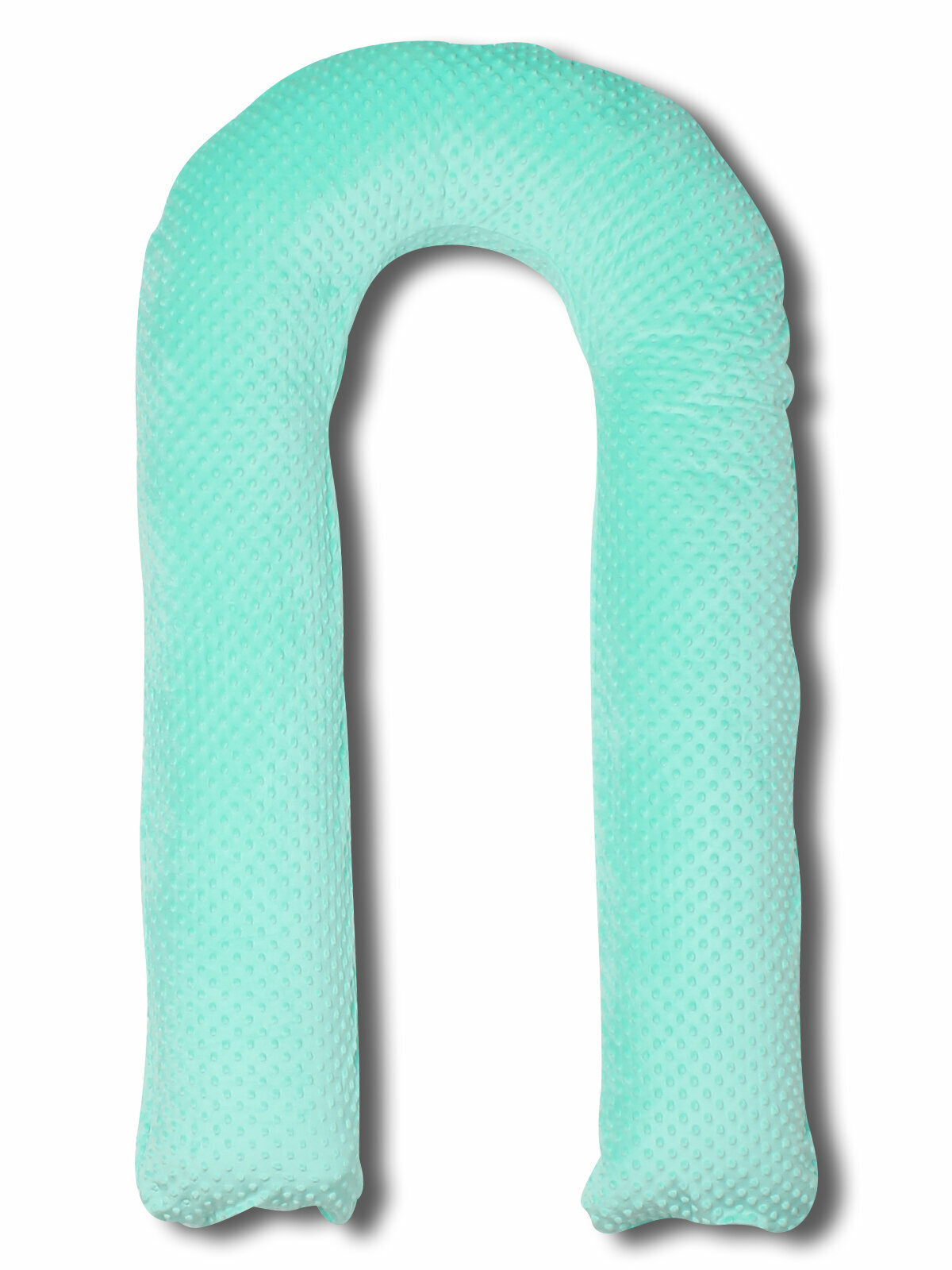 Подушка для беременных Body Pillow формы U с мятной наволочкой из плюша, с наполнителем "Холлофайбер"