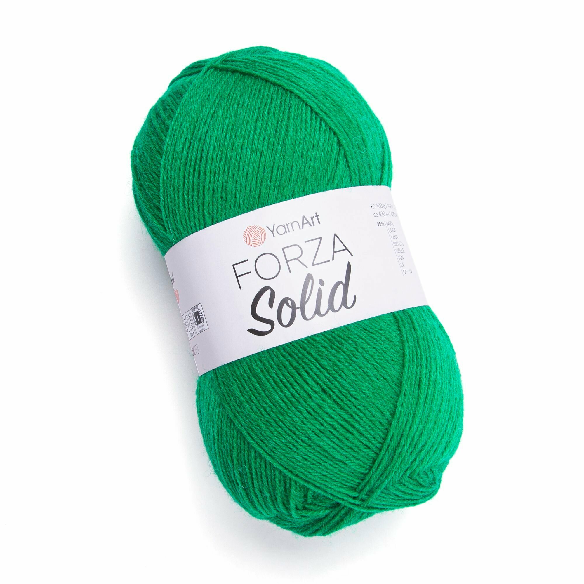 Пряжа YarnArt Forza Solid 4628 (2 мотка 100г/420м) зелёный
