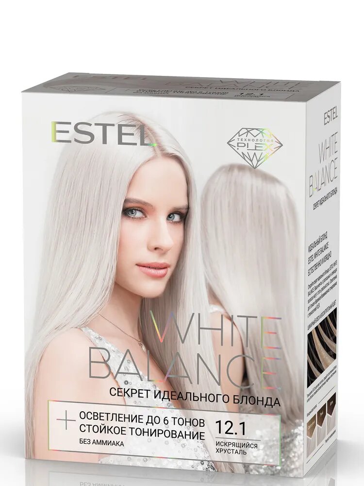ESTEL Набор для осветления и тонирования волос WHITE BALANCE без аммиака 12.1 искрящийся хрусталь 270+60+20 мл