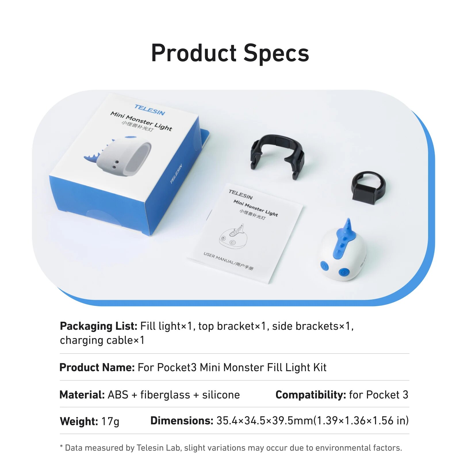 TELESIN Магнитный светильник для DJI Pocket 3