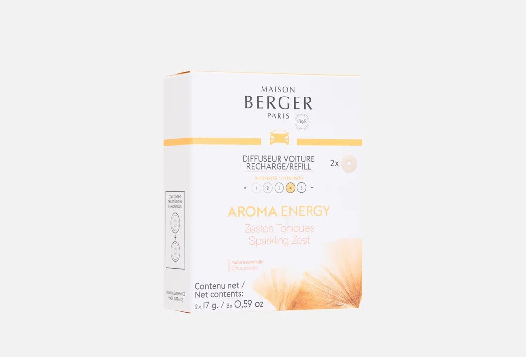 Maison Berger Paris AROMA ENERGY Sparkling Zest Сменный блок для автодиффузора 2 шт