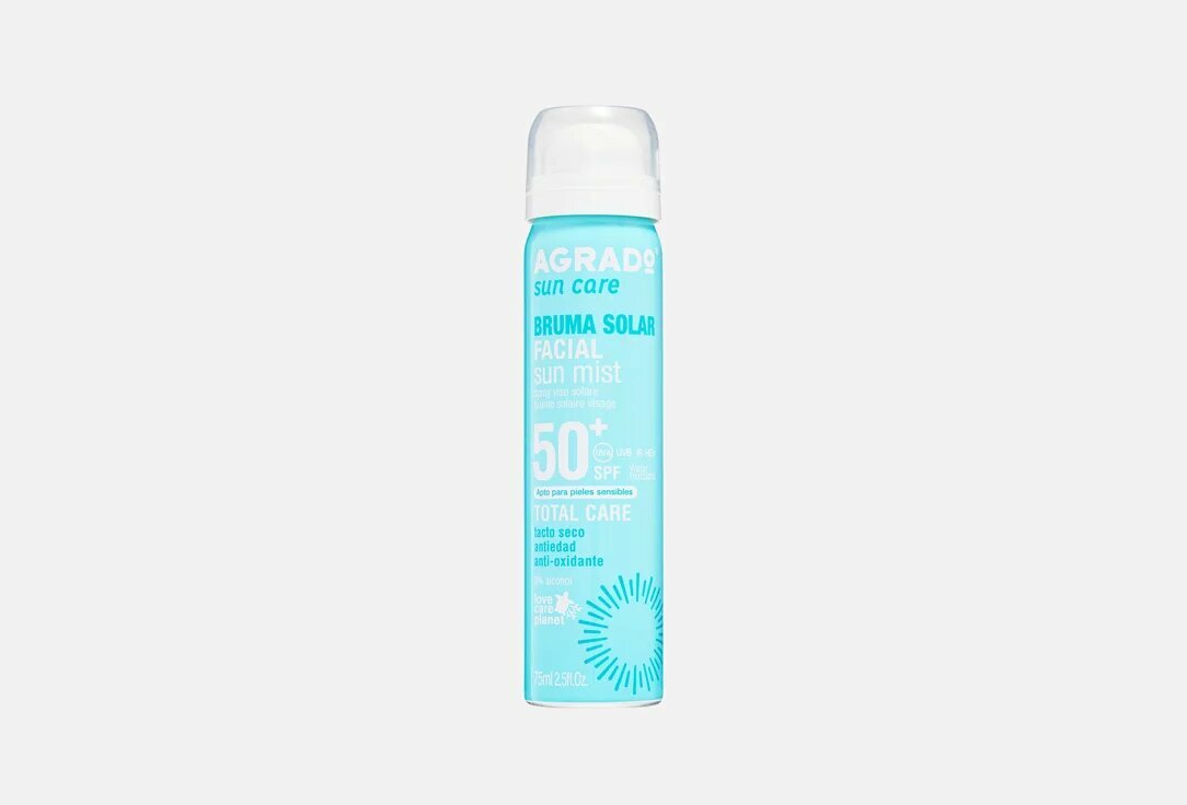 AGRADO Facial sun mist Солнцезащитный мист для лица SPF 50+ 75 мл