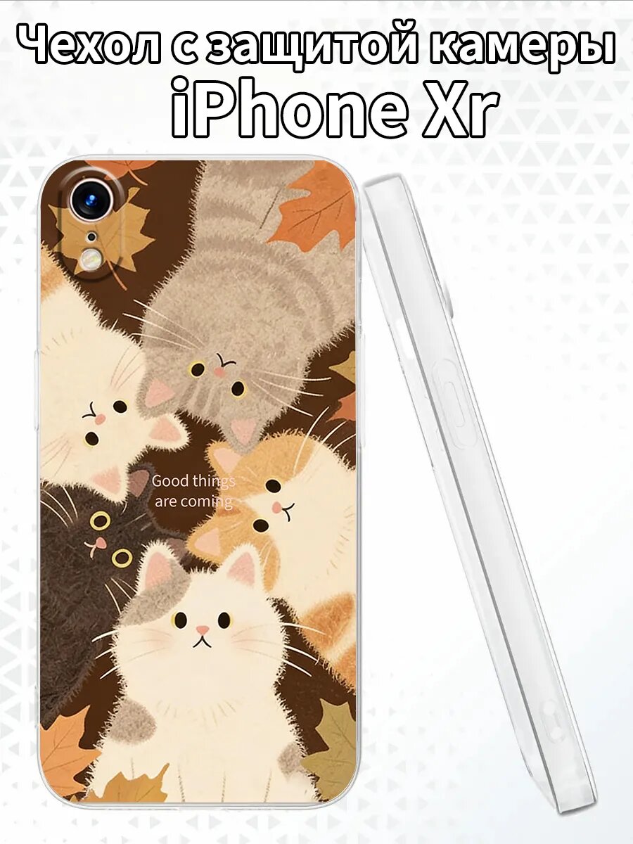 Чехол на iPhoneXr с осенними кошками