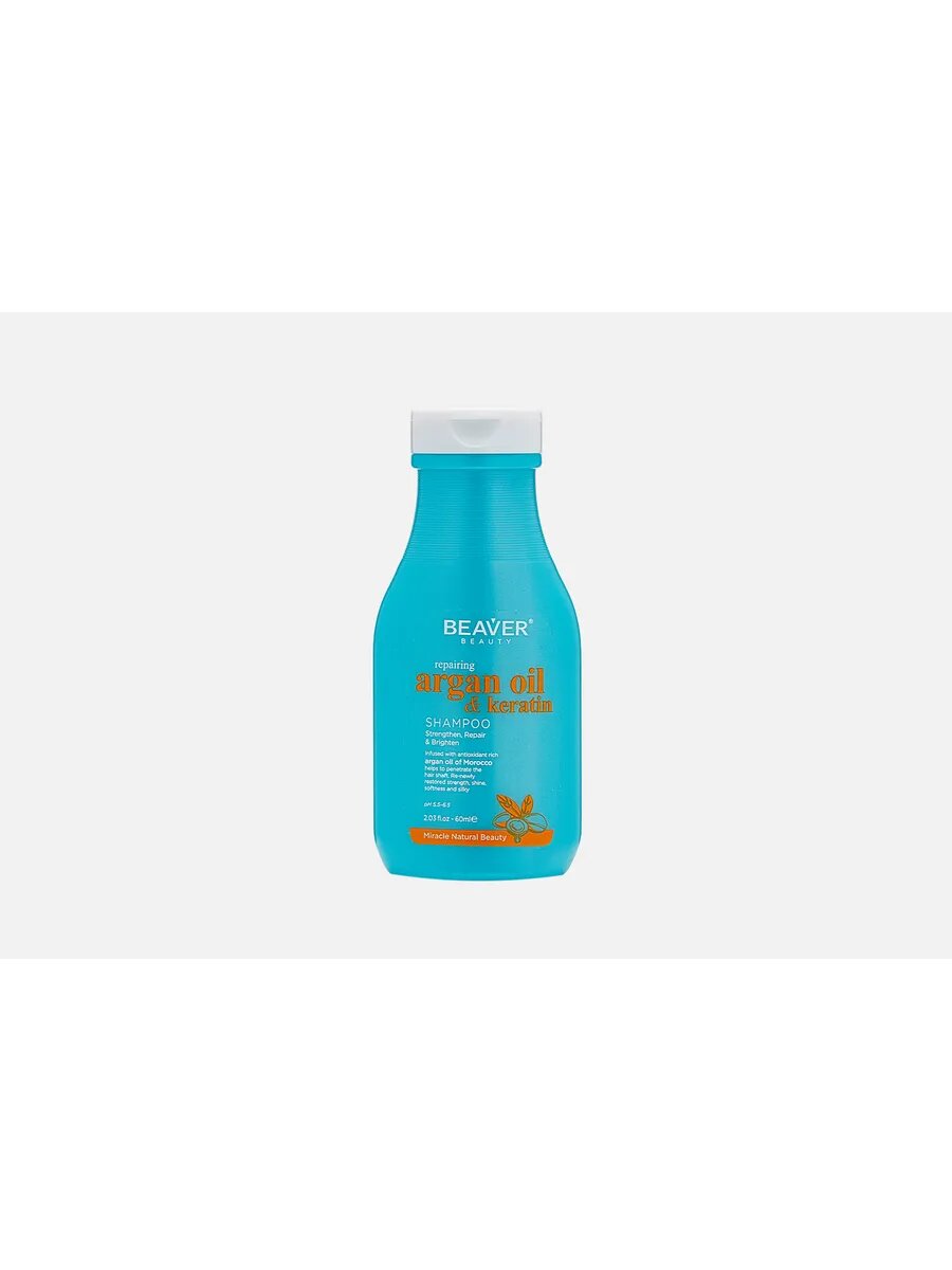 Шампунь для волос BEAVER Argan Oil & keratin Travel Size 60 мл