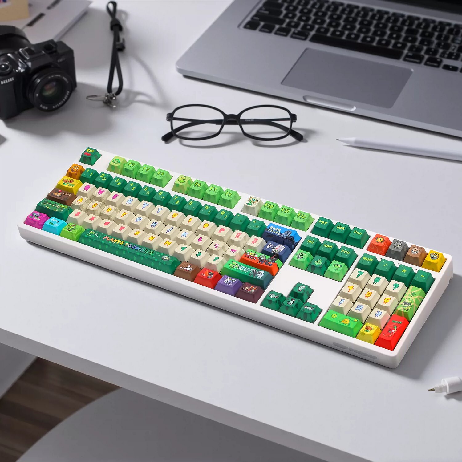 Механическая игровая клавиатура с 108 клавишами, переключателями Cherry Blue, RGB-подсветкой, беспроводным Bluetooth и