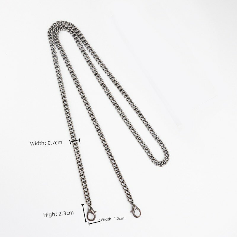 Замок-цепочка для мини-сумки Gucci - старое серебро, 125 см, оригинальная длина, металлический аксессуар для женских