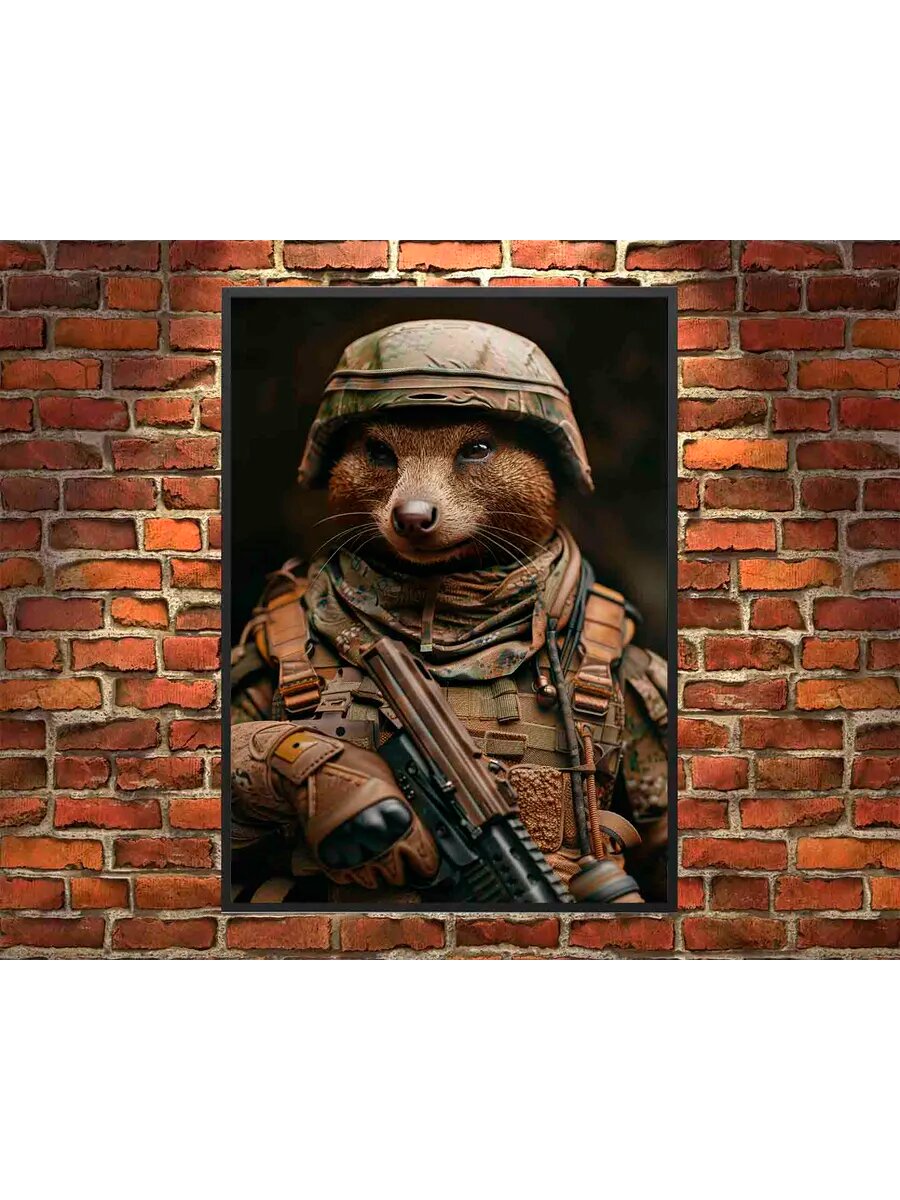 Мангуст-животное-солдат 4, Плакат 30x42см