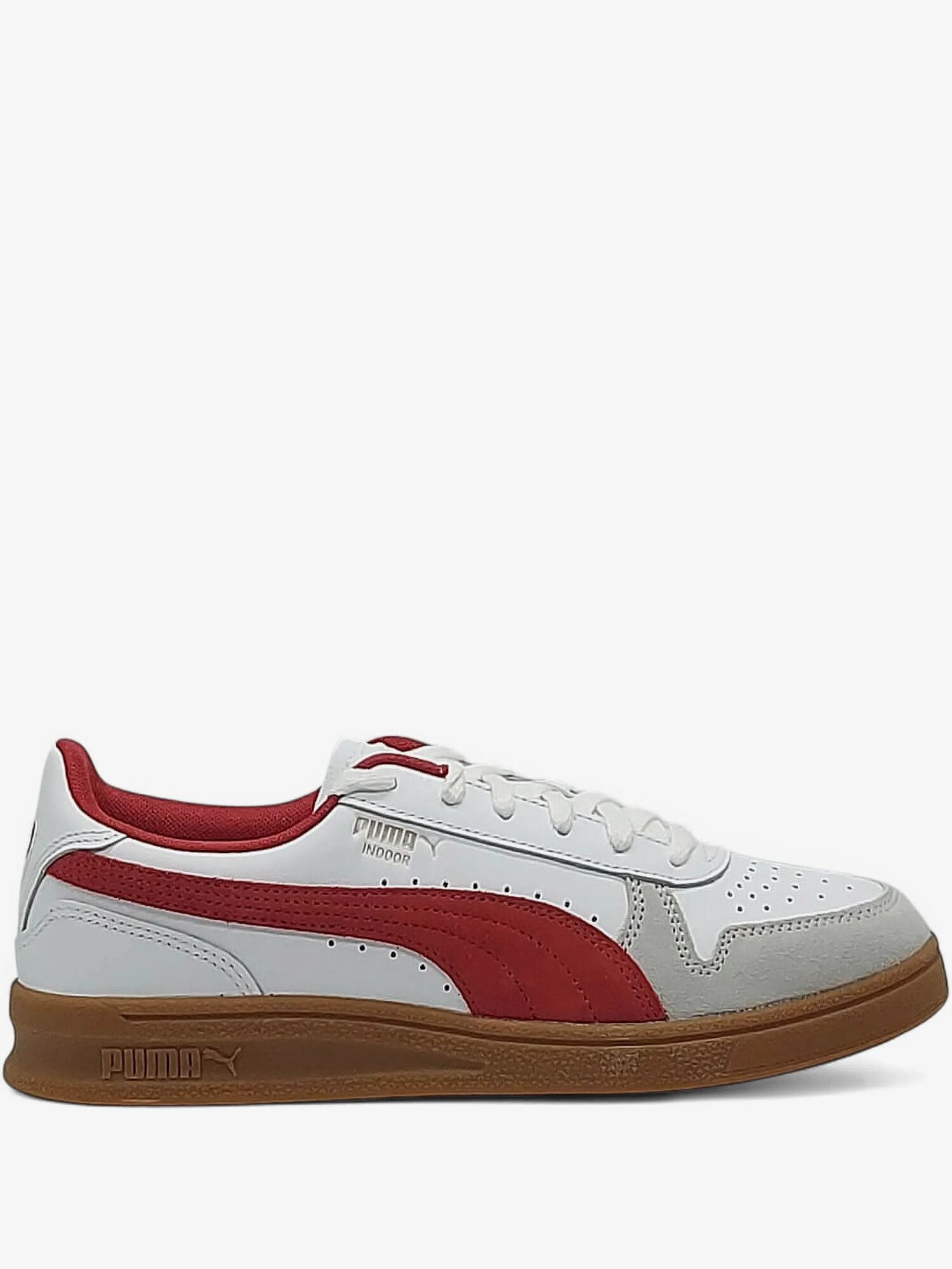 Кроссовки PUMA Indoor White/Red, размер 10.5 US, бежевый/белый