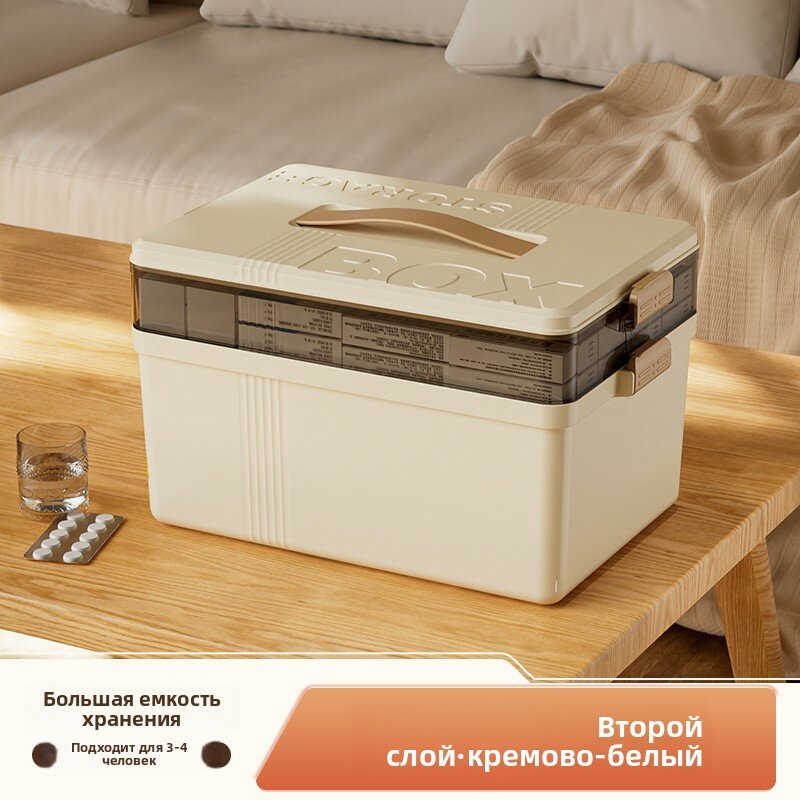Многоярусная домашняя аптечка, пластиковый контейнер для лекарств с ручкой