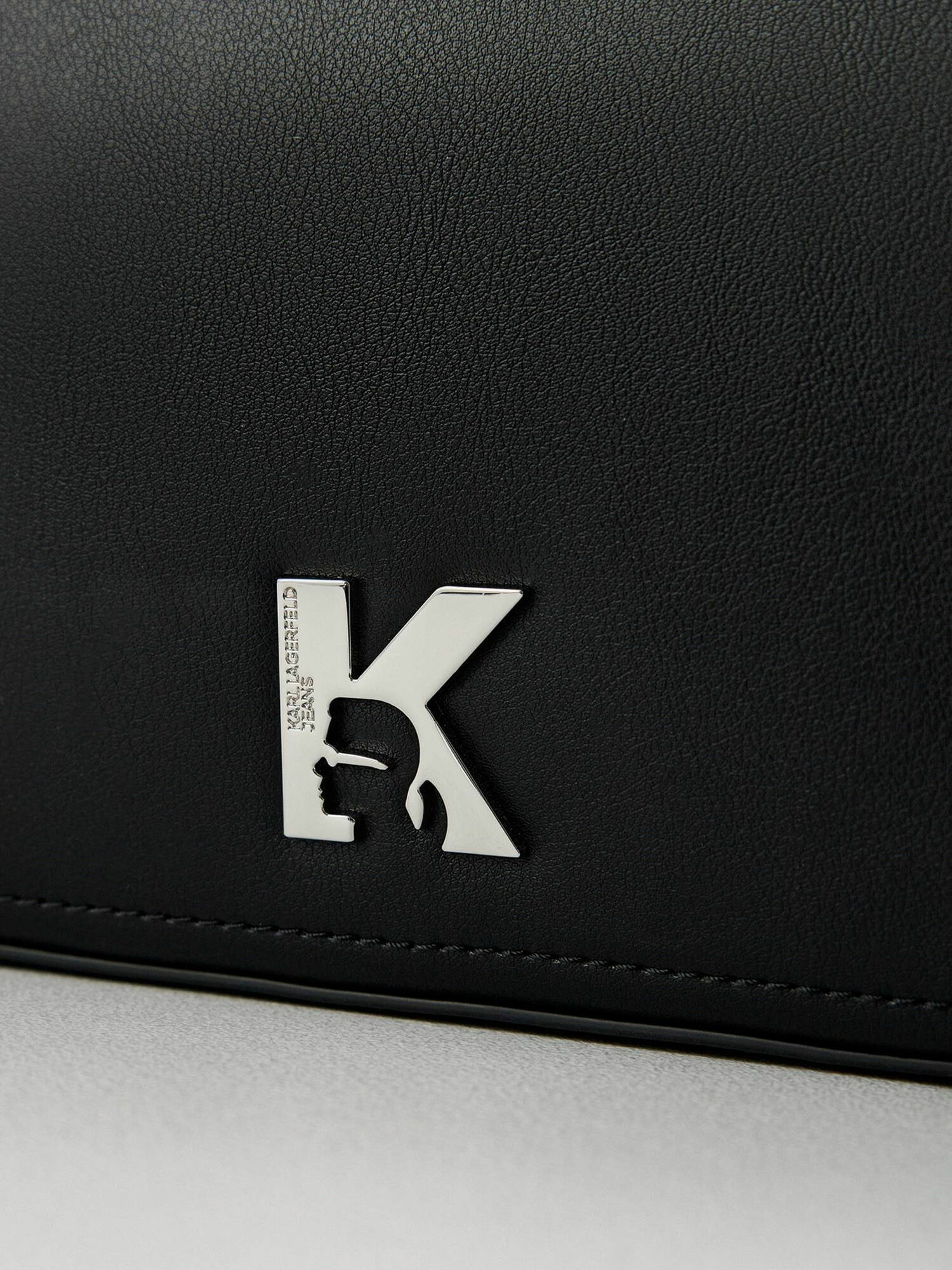 Сумка багет KARL LAGERFELD JEANS, фактура матовая, гладкая, черный — фото 1