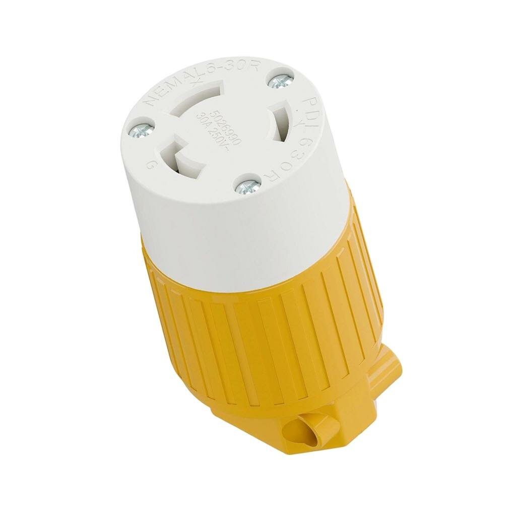 Розетка L6-30R 30A 250V, желтый и белый