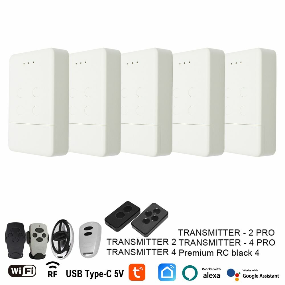 Новый Умный RF Wifi конвертер ворота пульт, дистанционного управления Tuya App для Transmitter 2-pro 4pro 433 Функция обмена, Alexa Google Home ,5шт