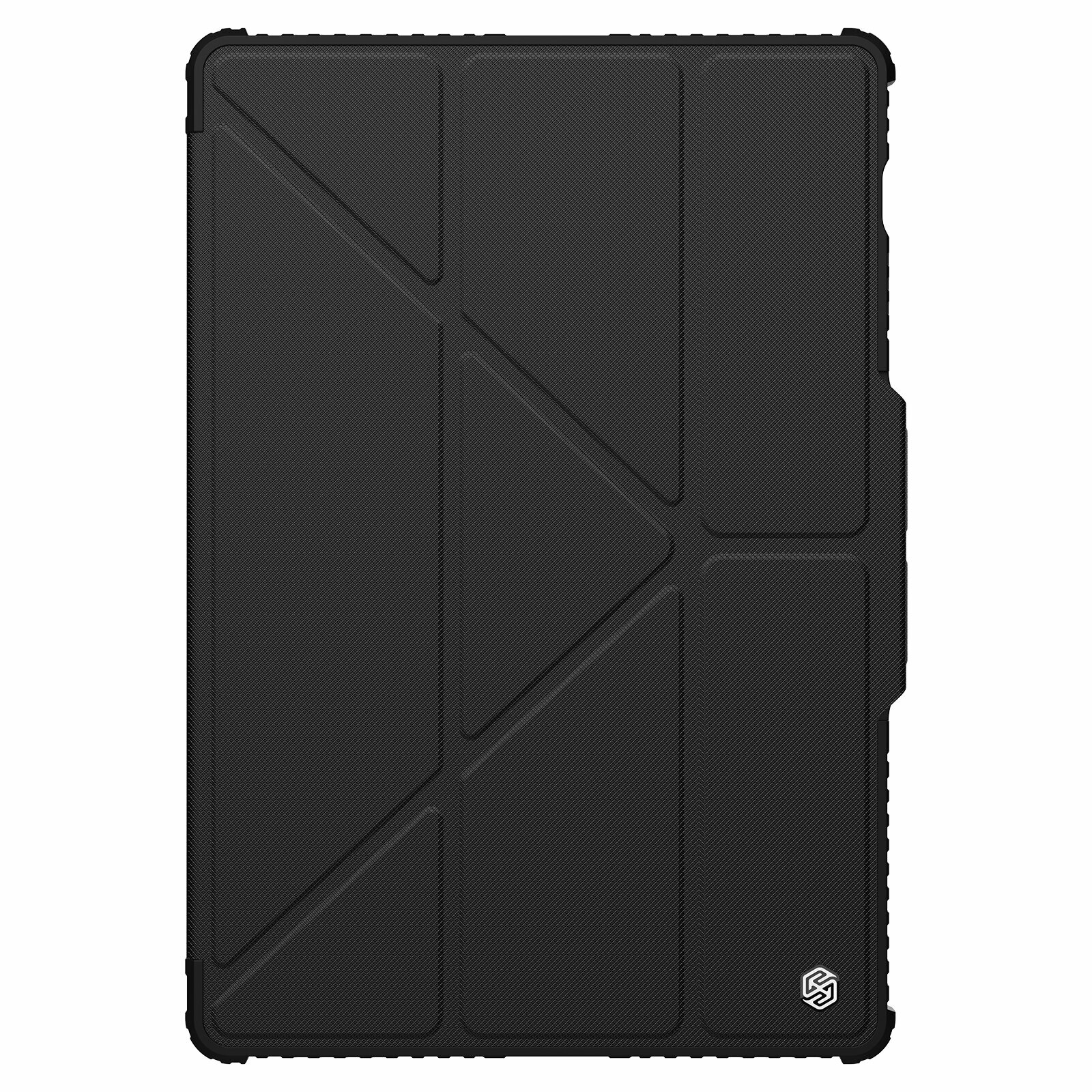Чехол книжка от Nillkin для планшета Samsung Galaxy Tab S9 Ultra и Tab S10 Ultra, серия Bumper Pro Case-Multi Angle Folding Style, с защитной шторкой для камеры