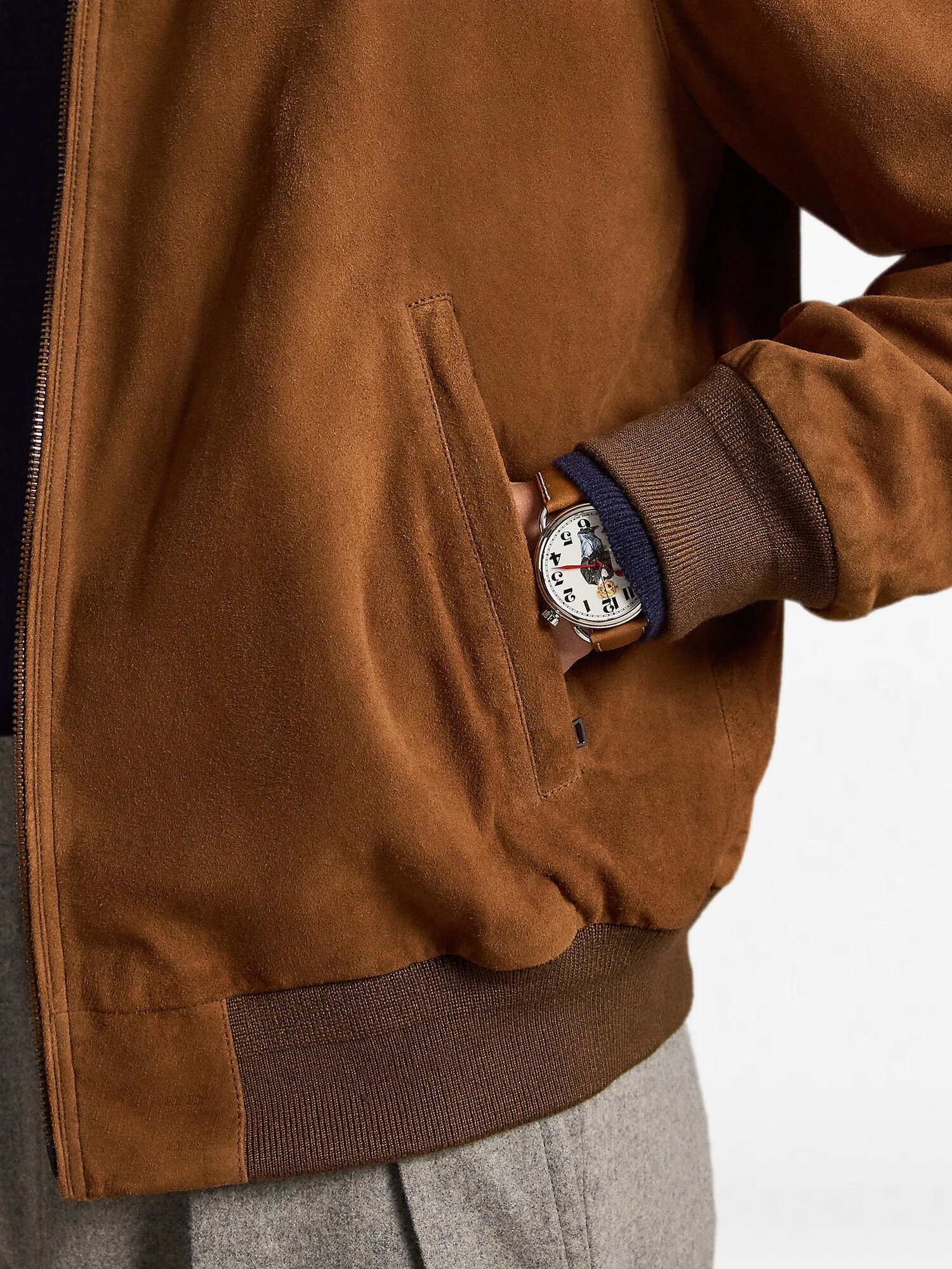 Куртка Polo Ralph Lauren The Charleton suede jacket, размер 52, brown — фото 1