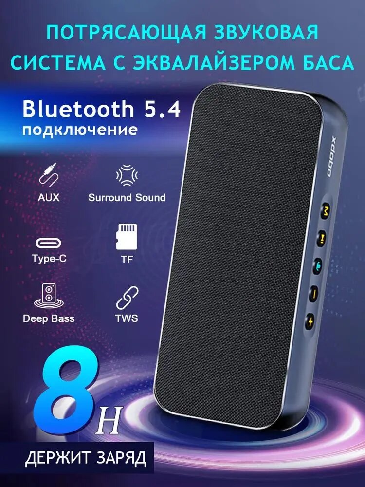 Xdobo Luxe Портативный динамик Bluetooth Металлическая рамка 60 Вт Поддержка беспроводного динамика TWS X8 Обновленная версия