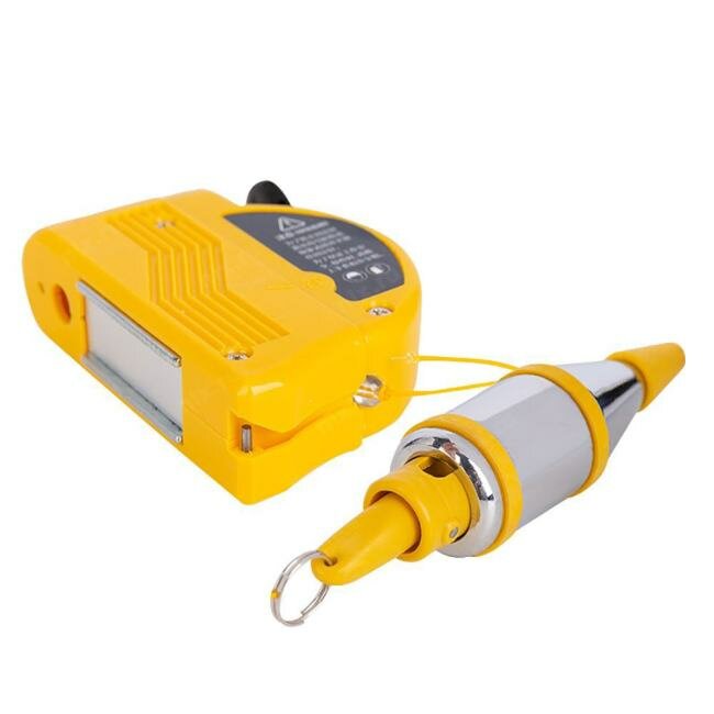 Конусный отвес с магнитным держателем Deli DL22 вес 400гр, длина нити 6м, автоматическое втягивание — фото 1