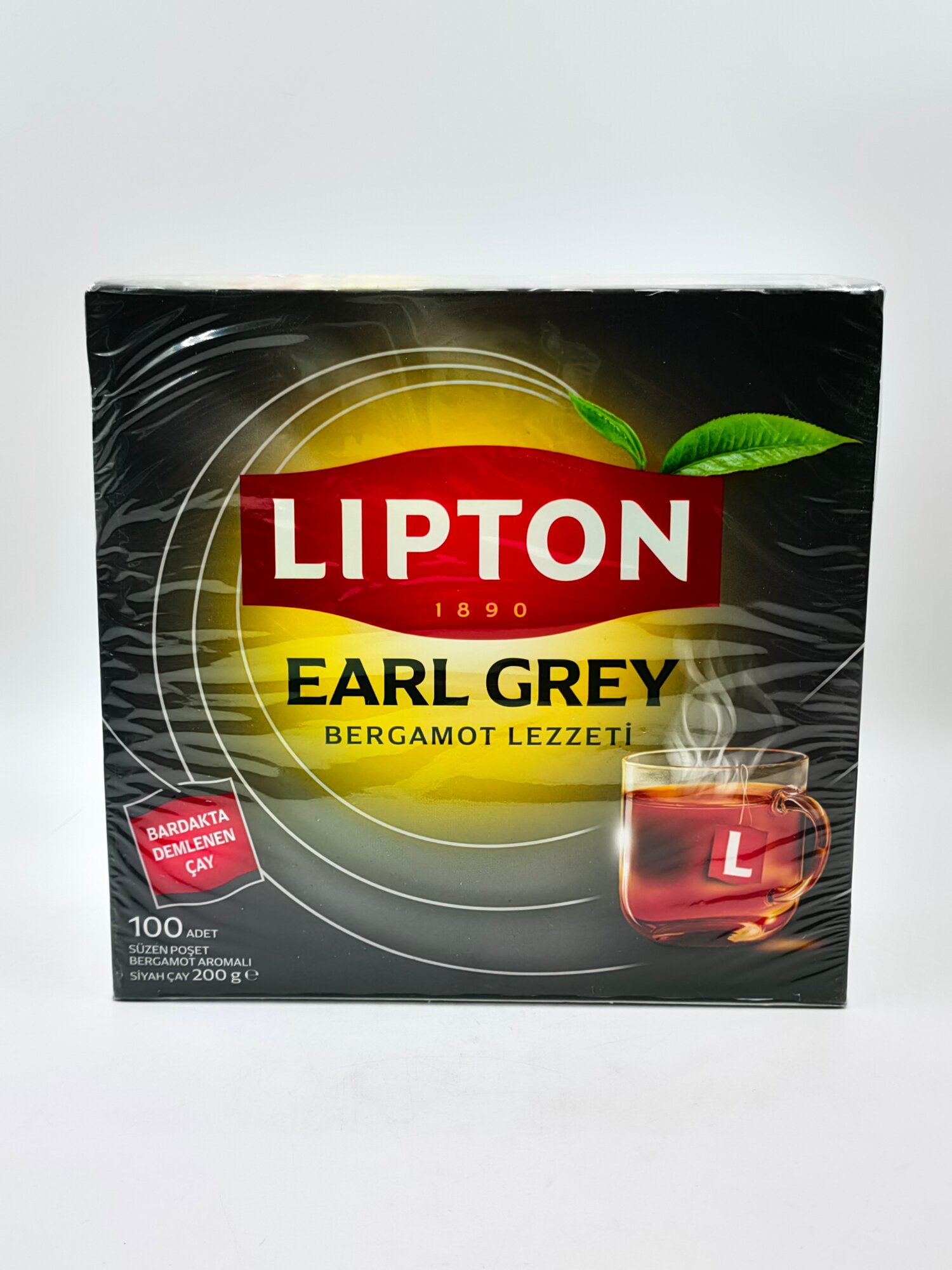 Чай черный пакетированный Lipton Earl Grey с бергамотом 100 шт 200 г