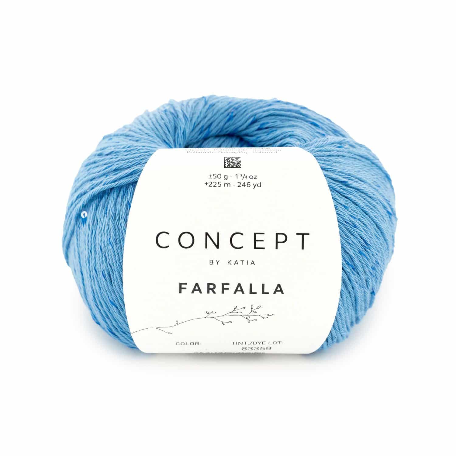 Пряжа для вязания Katia Farfalla (111 Светлый джинс (Light jeans)) 2 мотка 50 г/225 м