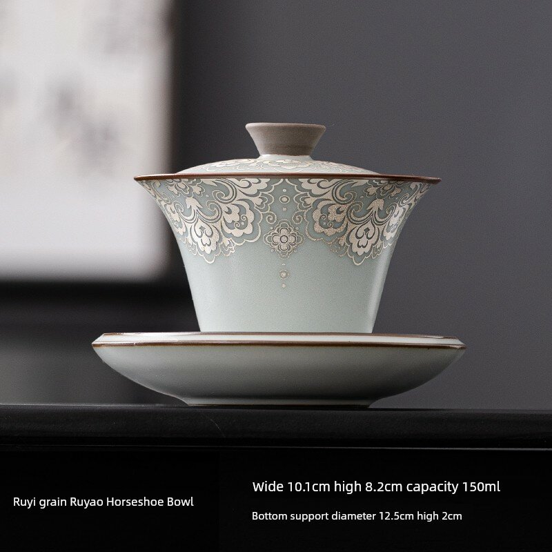Традиционный чайный набор из Ru Ware в форме конской подковы, 150 мл, ручная керамика для церемонии гонфу