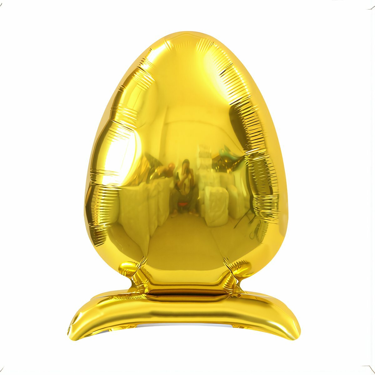 Фольгированный воздушный шар петух 75 на 58 см до надува, подъем при наполнении гелием, декор для детского праздника, реквизит для фото на день рождения, Объемное стоящее золотое яйцо