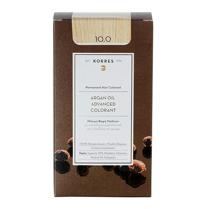 Краска для волос Korres Argan Oil Hair Colorant краска для волос (цвет ) 1 шт 10.0 Platinium Blonde