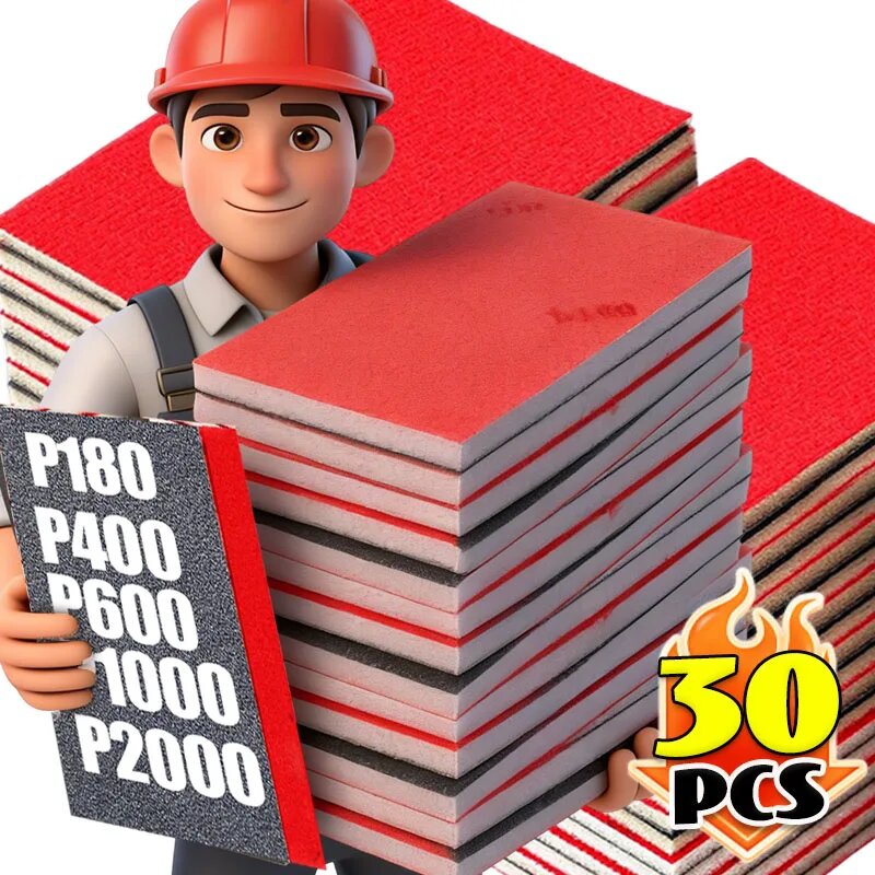 Набор гибких абразивных губок для шлифовки 180-2000, 5/10/20 шт 10pcs, P1000