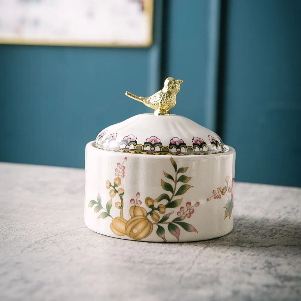 Ваза Creative American Bird Jewelry Box, 8 см, керамика, настольная, 1 шт