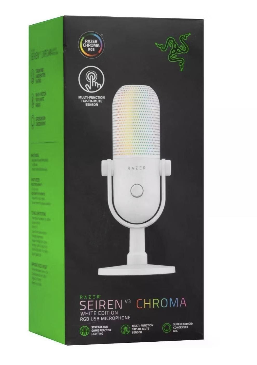 Игровой микрофон Razer Seiren V3 Chroma белый (RZ19-05060200-R3M1)