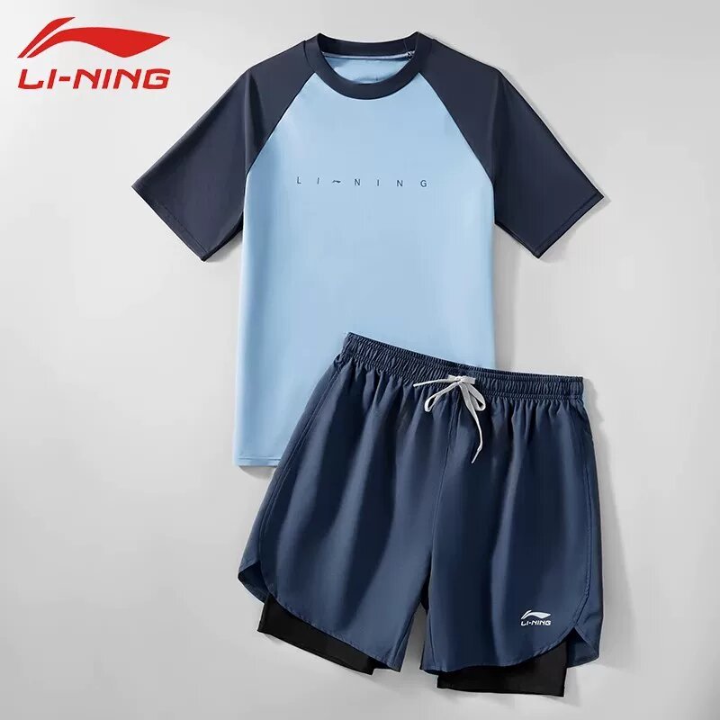 Li-Ning плавательный костюм для мальчиков и подростков синий размер XL для тренировок и отдыха