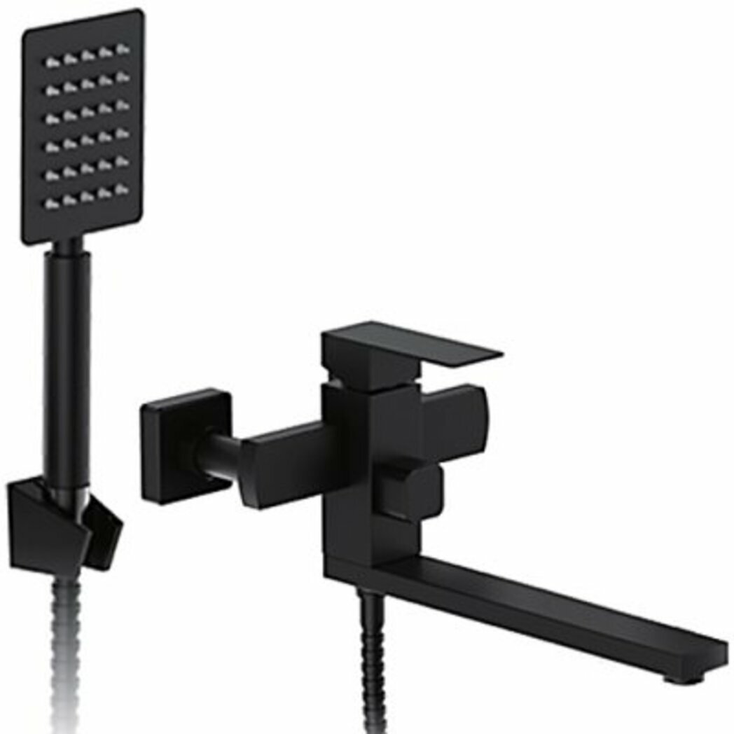 Смеситель Frap F32802-6, для ванны, с душем, чёрный, нержавеющая сталь